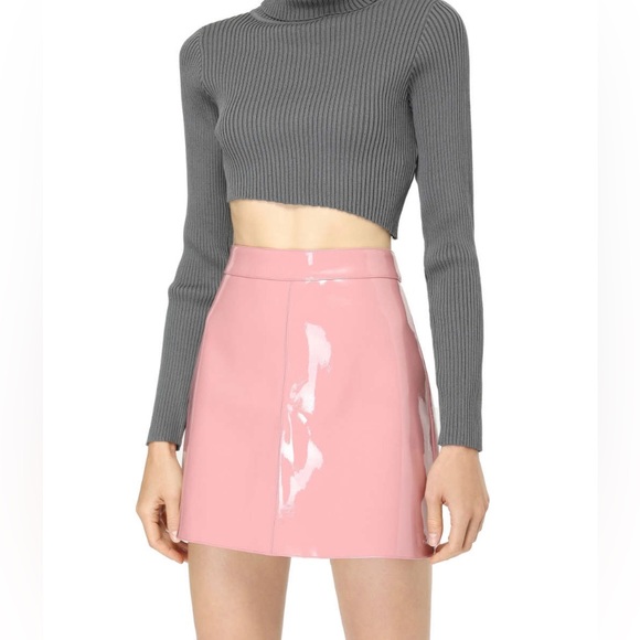 Cider | Skirts | Cider Faux Leather Pink Back Zipper Clubbing Mini ...